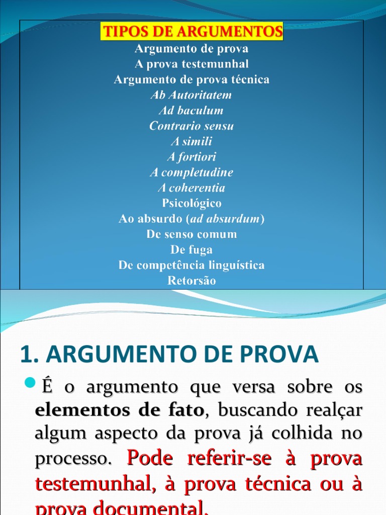 Tipos-De-Argumentos-Ppt - 2 | PDF | Argumento | Prova (jurídico)