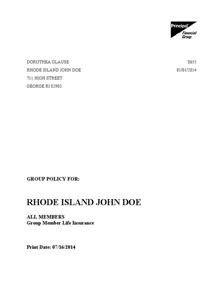 Principal Sample Life Insurance Policy | PDF | Life Insurance | Insurance