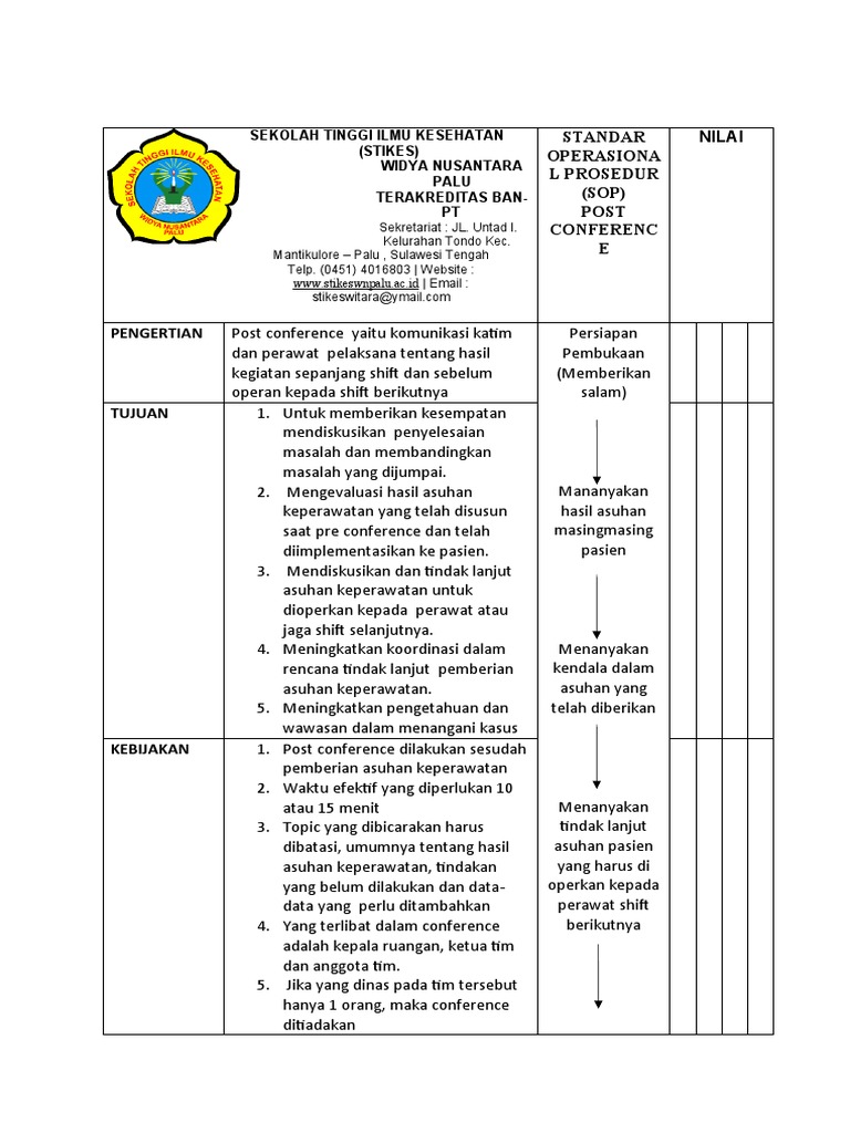 SOP Pre Post Conference | PDF