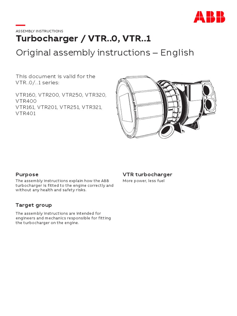 Original Assembly Instructions - English: Turbocharger / VTR..0, VTR..1 ...