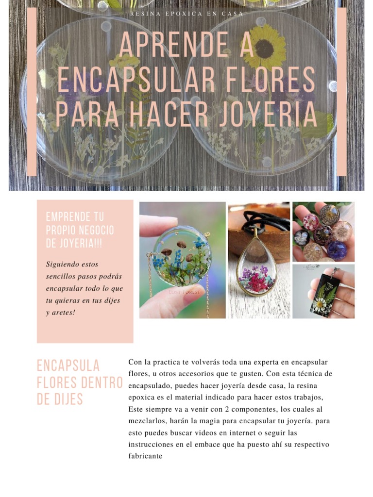 Encapsula flores para joyería en casa | PDF