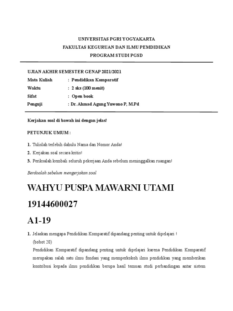 UAS Pend Komparatif | PDF