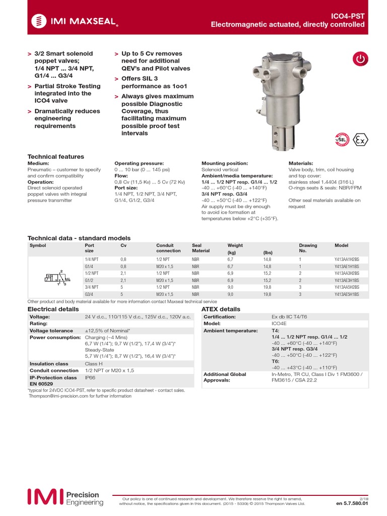 Ico4-Pst Electromagnetic Actuated, Directly Controlled | PDF | Valve ...