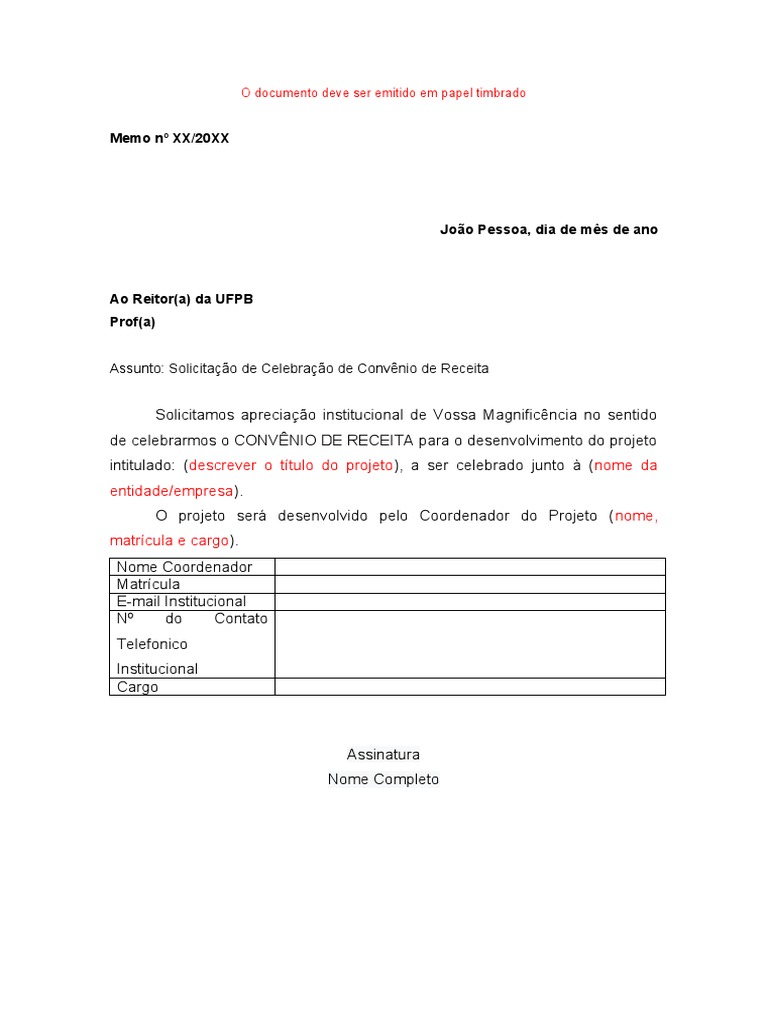 Modelo 2 - Minuta de Ofício-Carta | PDF