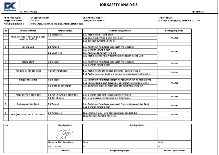 JSA Reseal Tire CAT 740 | PDF