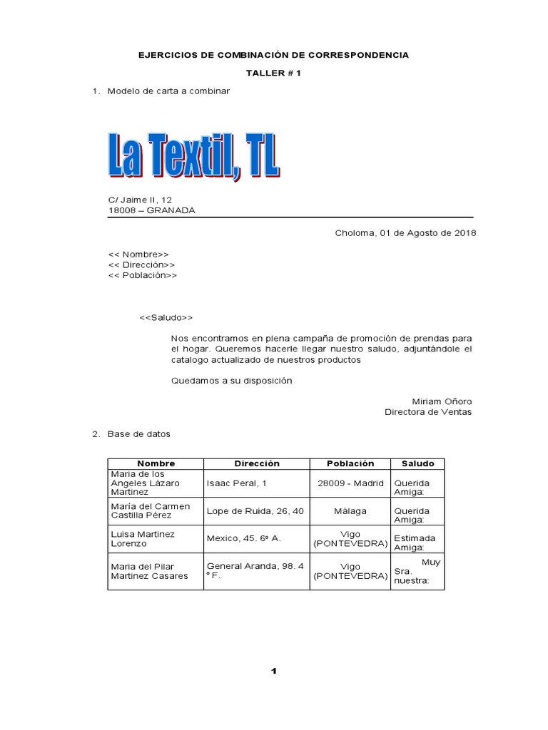 Ejercicio Cartas Combinadas | PDF