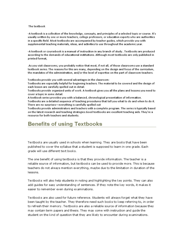 The Textbook | PDF | Teachers | Textbook