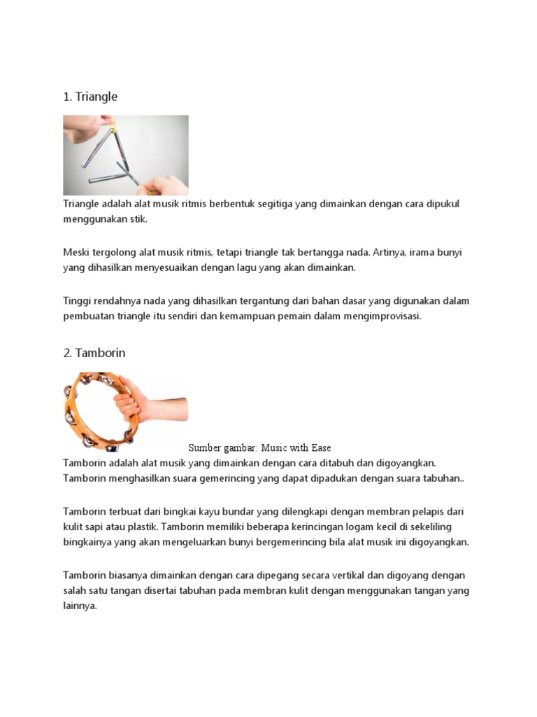 10 Alat Musik Dengan Cara Memainkannya | PDF
