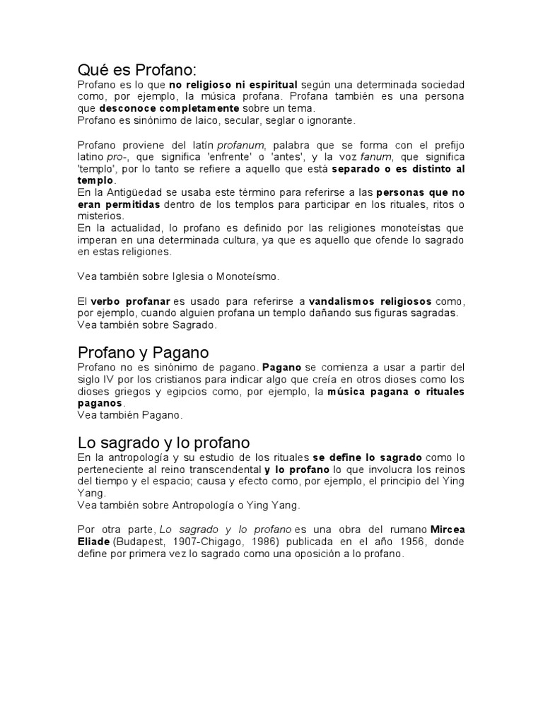 Qué Es Profano | PDF