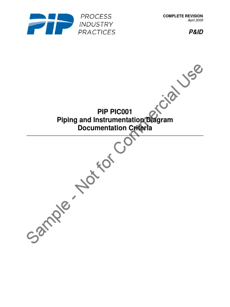 Pip Pic001 Piping and Instrumentation Diagram Documentation Criteria ...