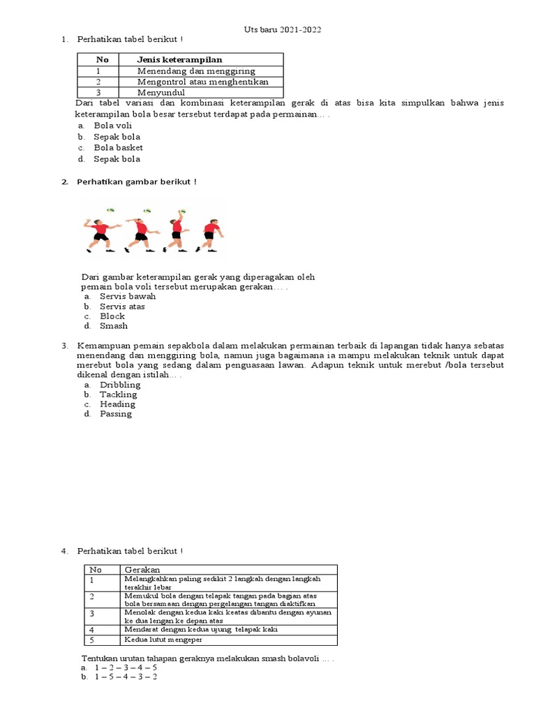 Uts Baru 2021 2022 | PDF