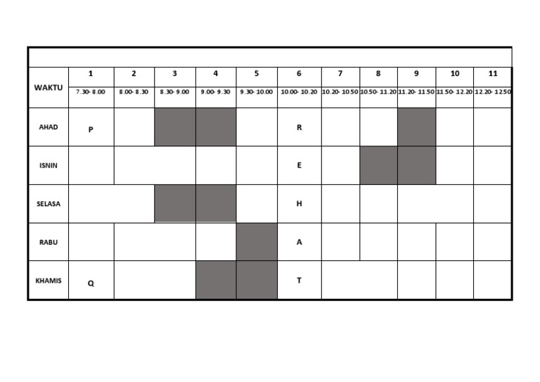 Tamplate Jadual Kosong | PDF