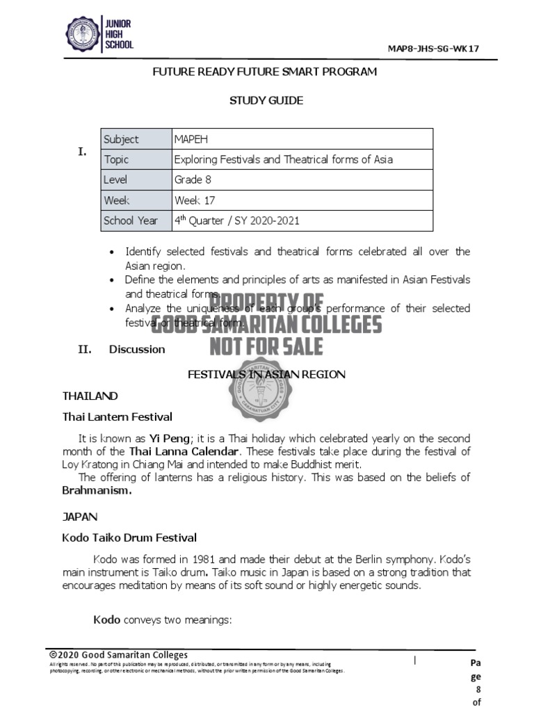 Raw JHS Map8 Study Guide WK17 | PDF | Theatre | Oral Literature