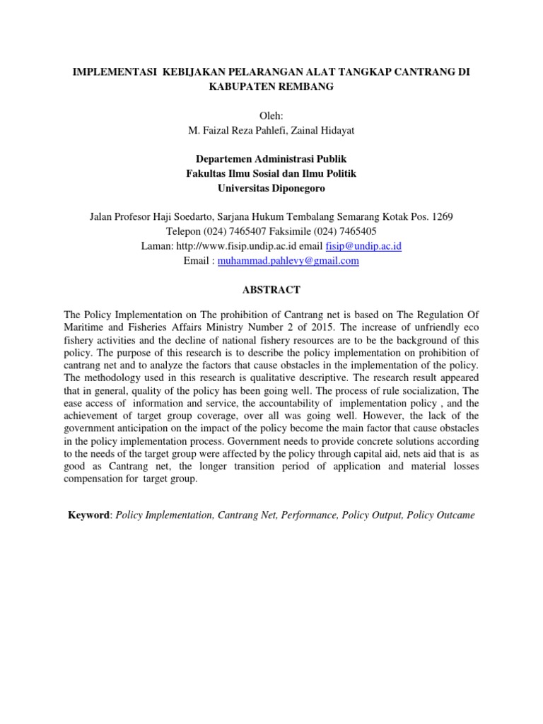 ID Implementasi Kebijakan Pelarangan Alat T | PDF