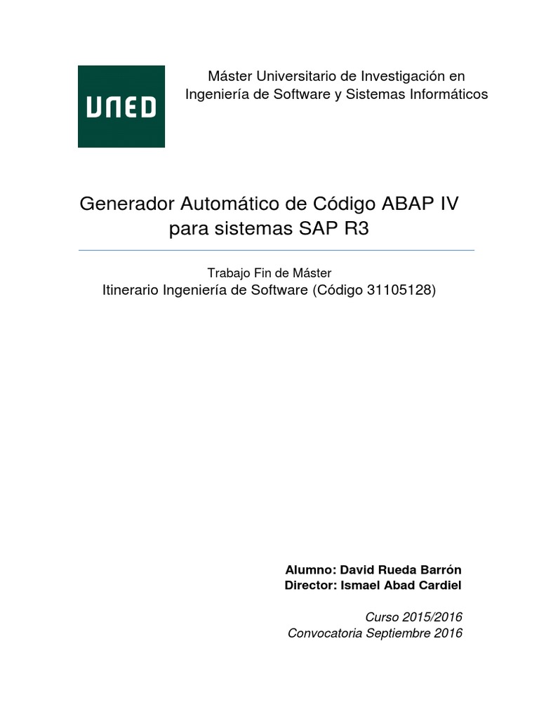Generador Automatico de Codigo ABAP | PDF | Software | Ingeniería de software