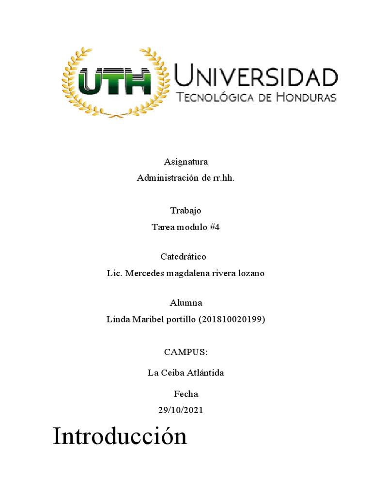 Tarea Modulo 4 | PDF | Gestión de recursos humanos | Reclutamiento