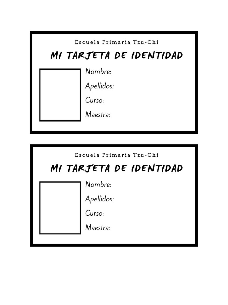Mi Tarjeta de Identidad | PDF