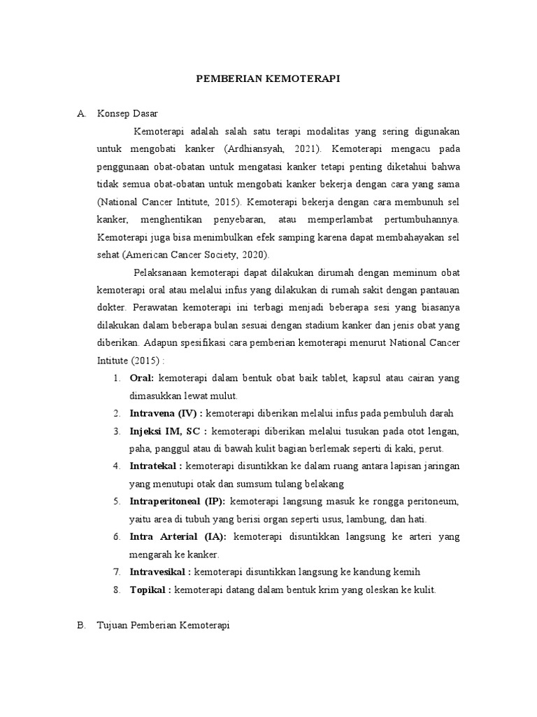 Panduan Pemberian Kemoterapi Kanker | PDF