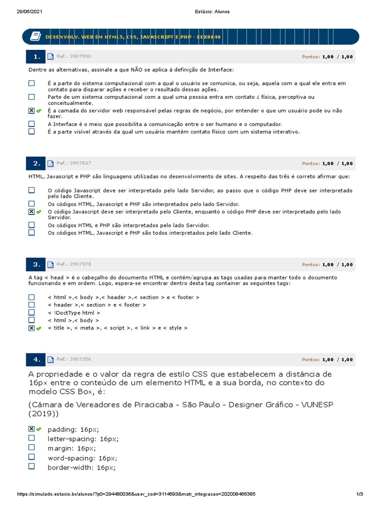 Prova Desenvolv Web Em Html5 Css Javas Pdf Script Java Internet E Web