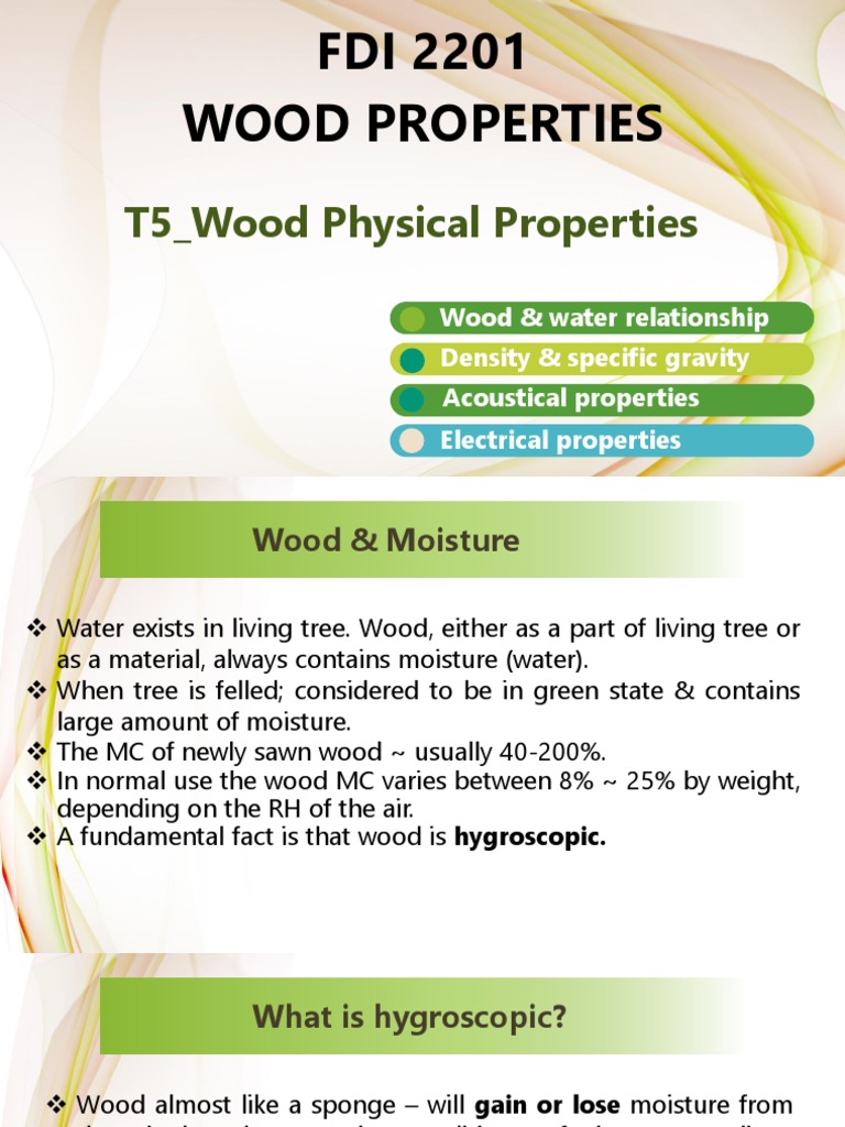 t6 - Wood Physical Properties | Download Free PDF | Density | Wood
