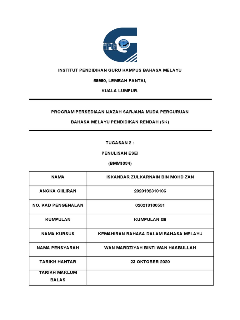 Assingment BMM1034 ESEI 2 | PDF