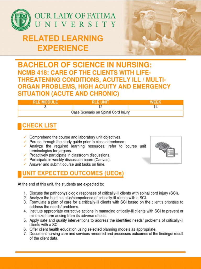 418RLE-M3-RU12 Case Scenario On SCI | PDF | Medical Specialties ...