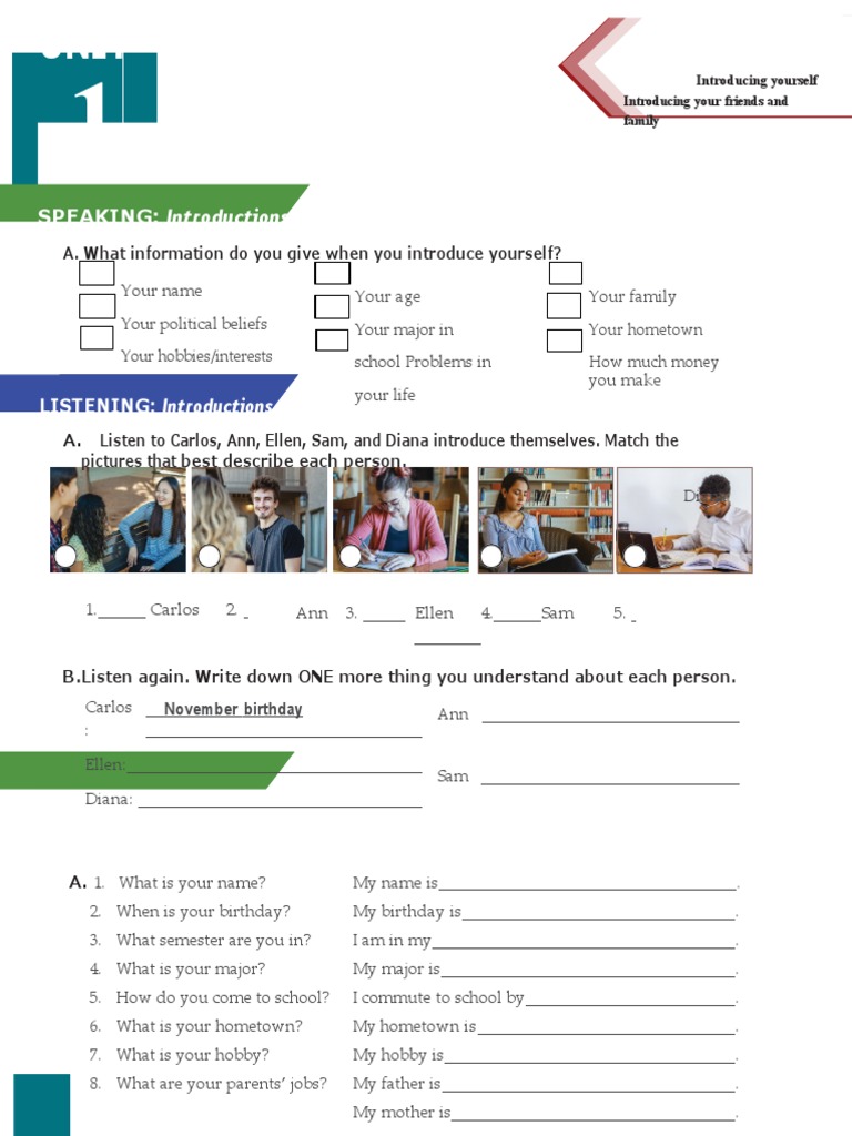 Unit1 LayoutHome1 2 20 | PDF | Classroom | Linguistics