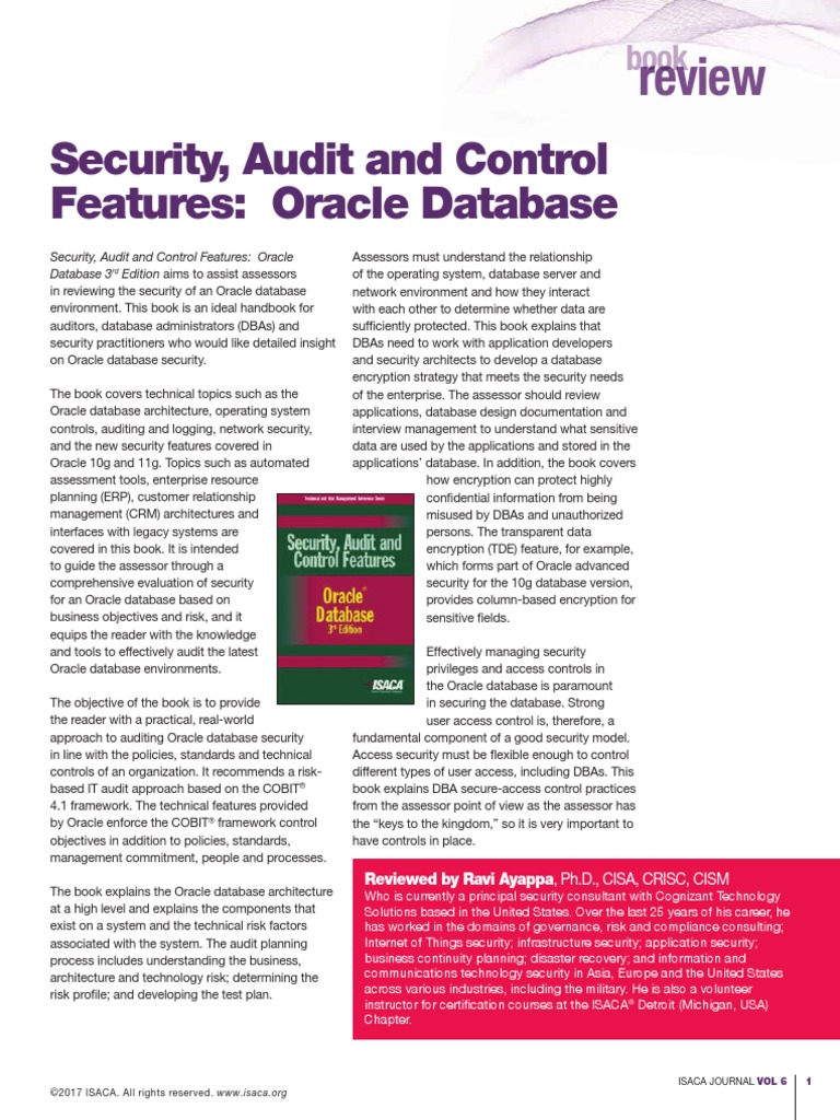 Security Audit and Control Features Oracle Database - Joa - Eng - 1117 | PDF | Databases ...