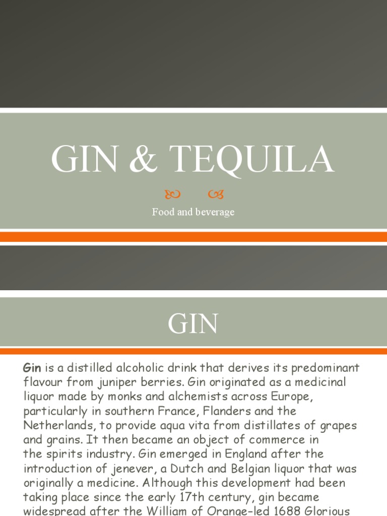 Gin & Tequila: Food and Beverage | PDF | Gin | Distillation