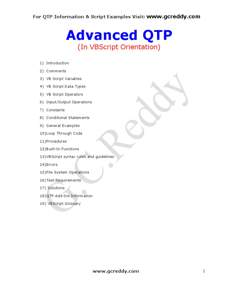 Advanced QTP | PDF