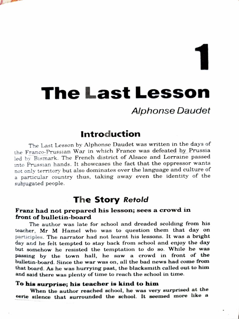 The Last Lesson: Alphonse Daudet | PDF