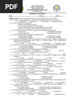 Science 7 - 1st Quarter Exam | PDF | Solution | Solubility