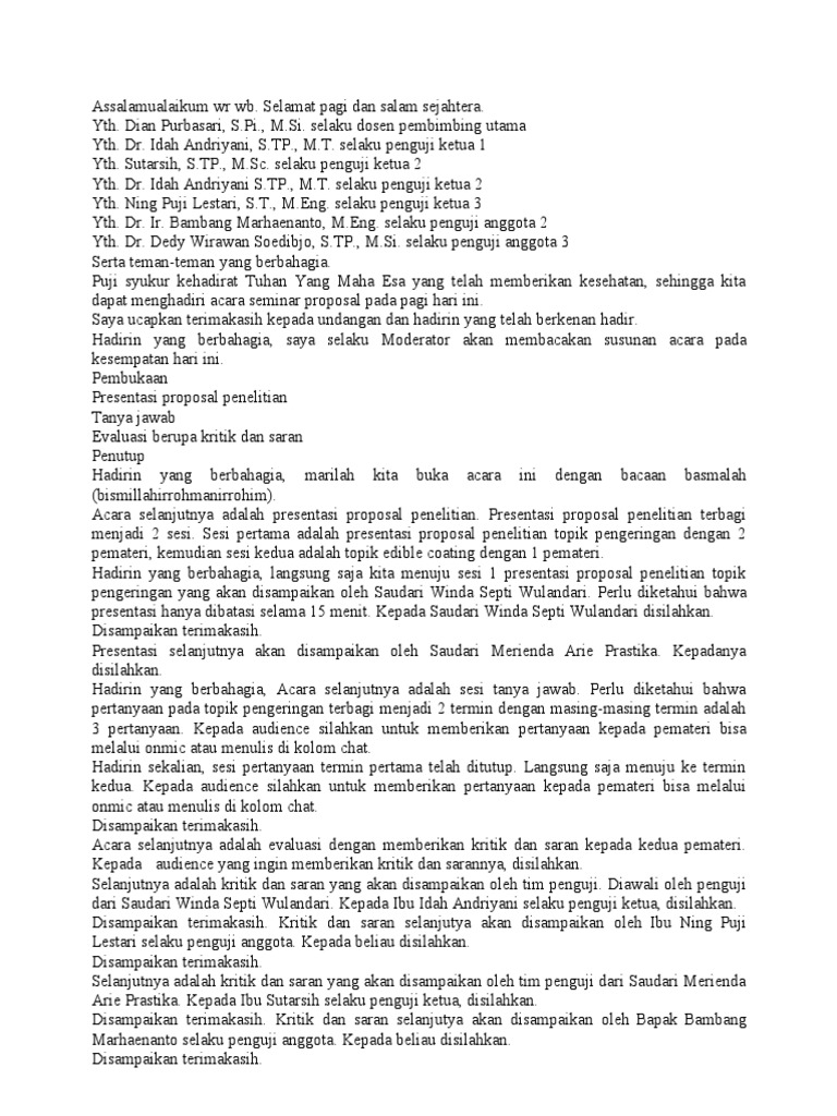 Naskah Moderator Sempro | PDF | Karier & Perkembangan | Gaya Hidup