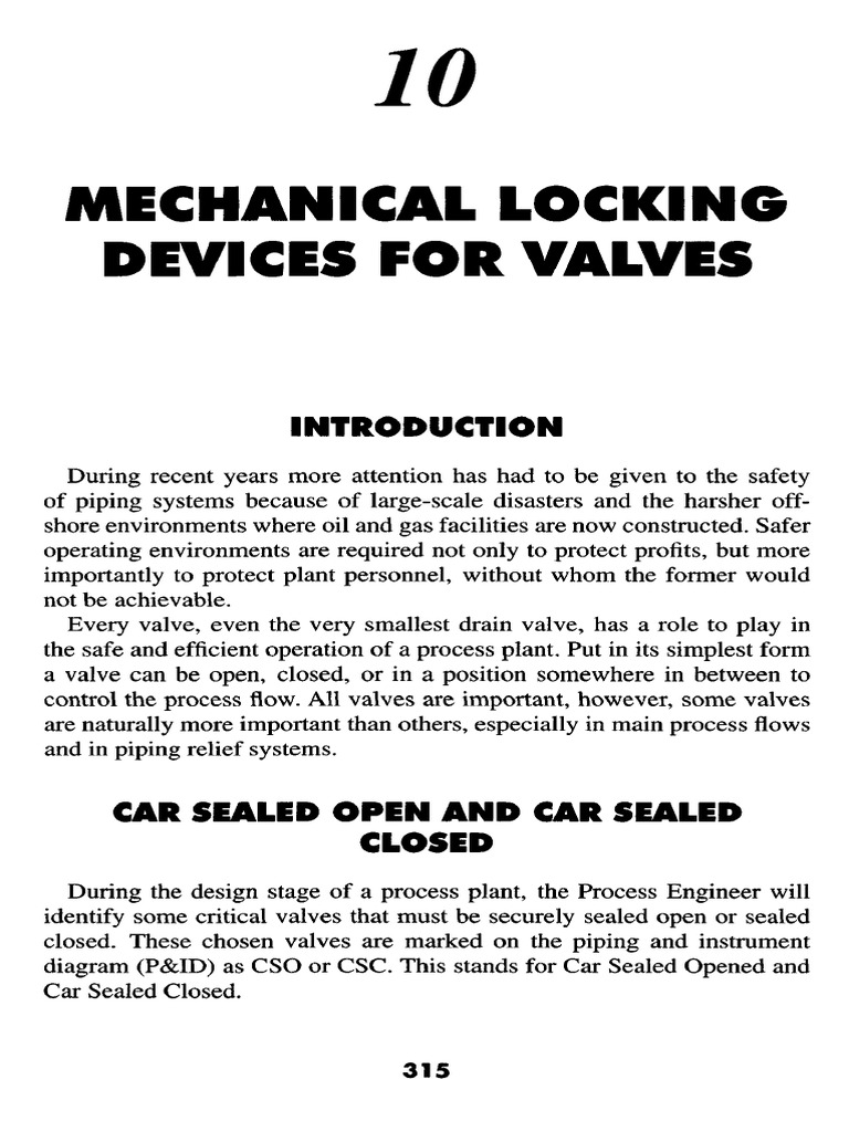Mechanical Locking Devices For Valves: Introducfion | Download Free PDF ...