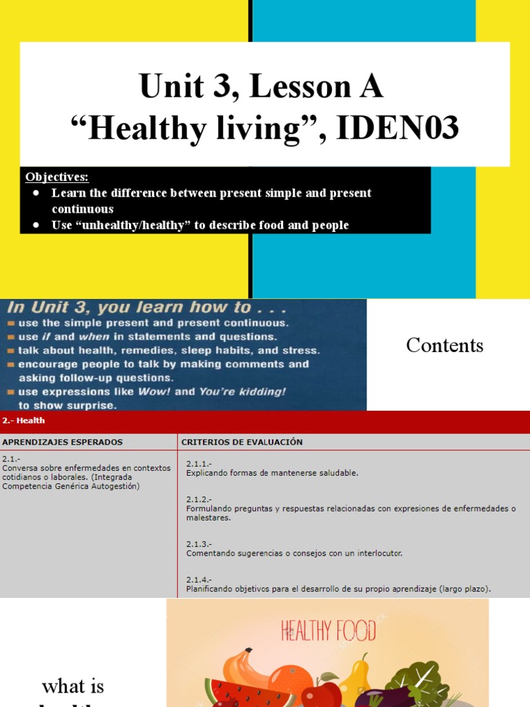 Healthy Living: Present Simple vs. Continuous | PDF