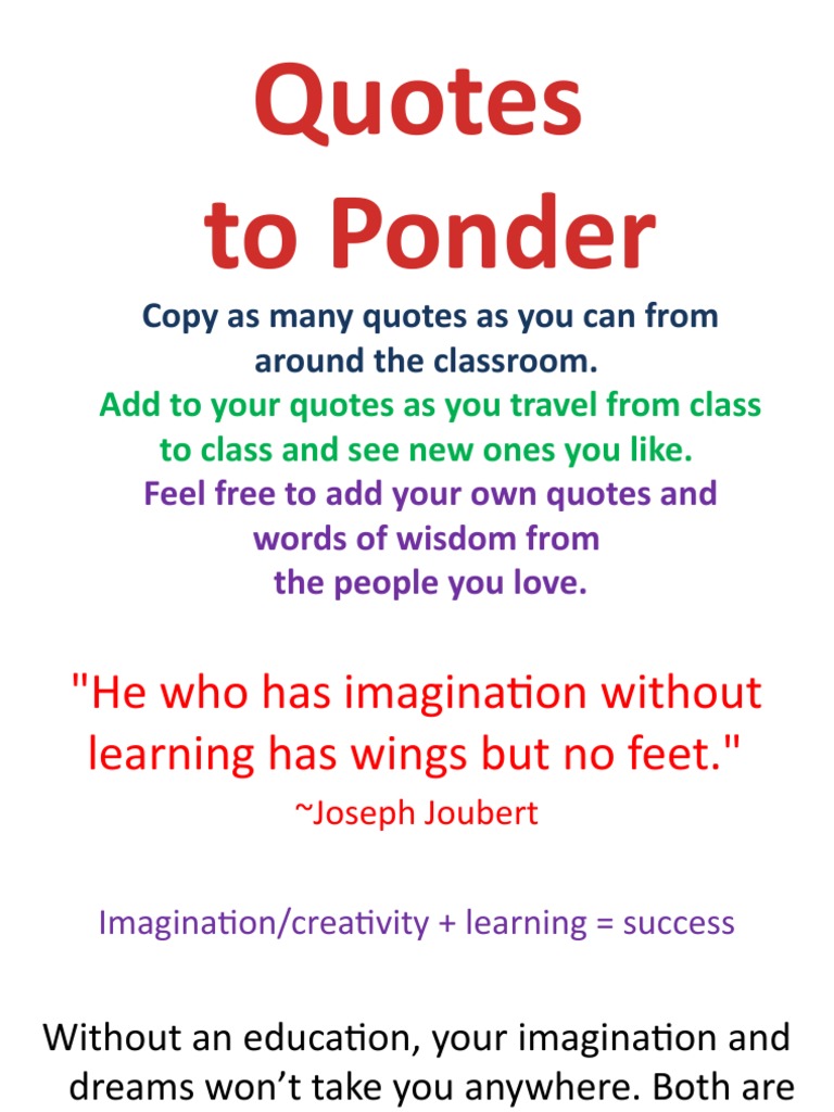 Quotes To Ponder | PDF