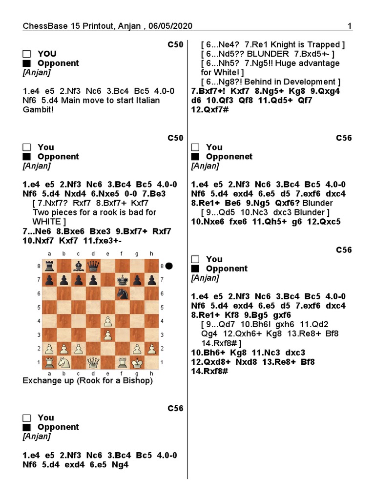 Italian Gambit | PDF | Board Games | Chess
