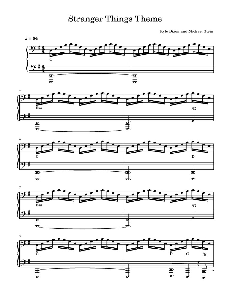 Stranger Things Theme: Kyle Dixon and Michael Stein | PDF