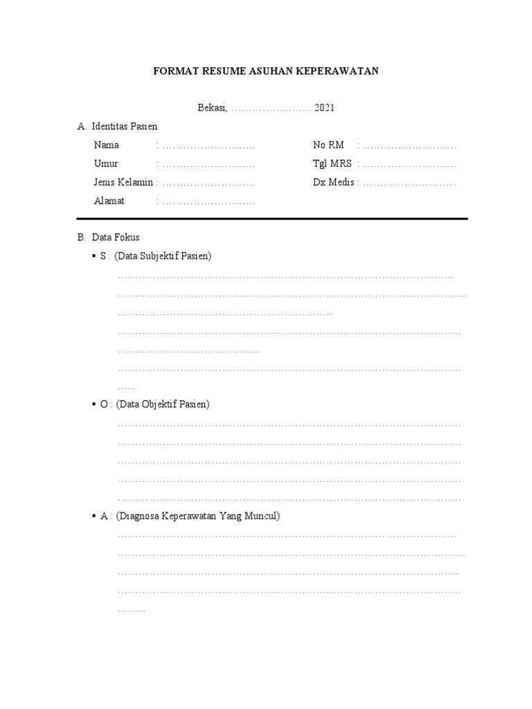 Format Resume Askep | PDF