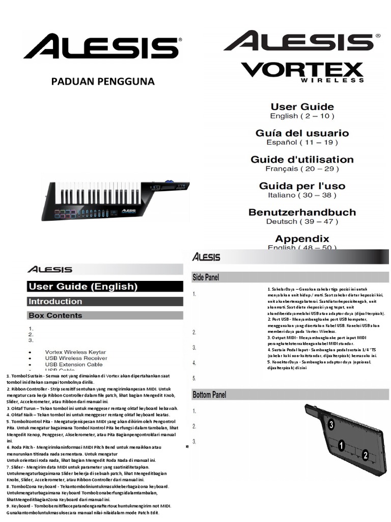 Panduan Setup Alesis Vortex Wireless 2 | PDF