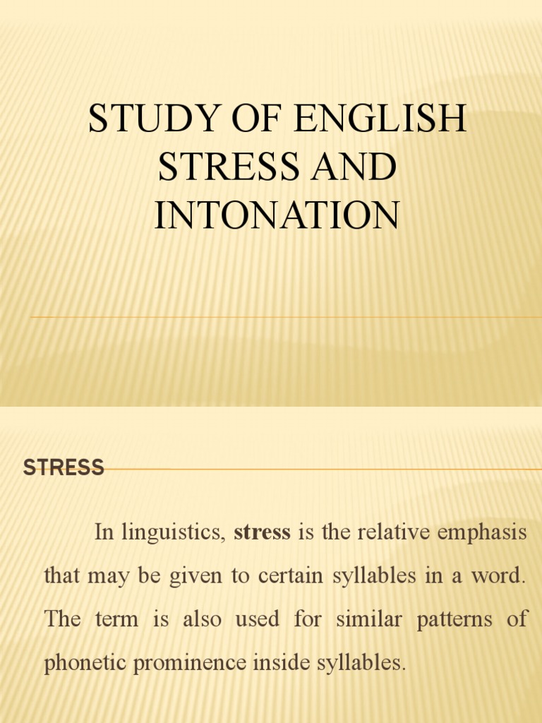 Stress and Intonation in English | PDF | Stress (Linguistics ...