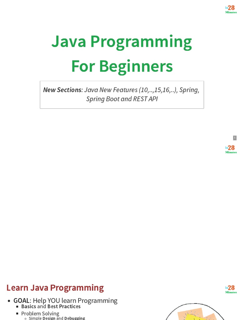 JavaProgrammingForBeginners Presentation | PDF | Spring Framework | Java (Programming Language)