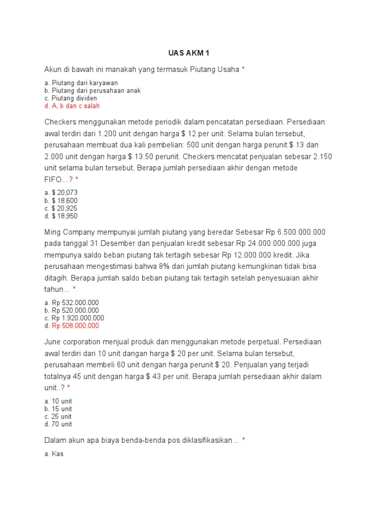 Soal UAS | PDF