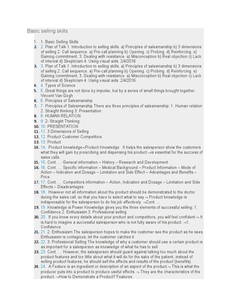 Basic Selling Skills | PDF | Sales | Brand