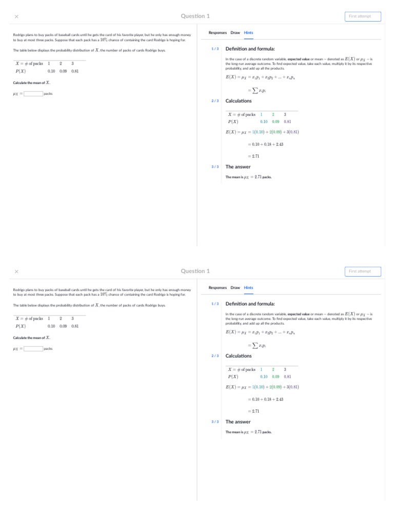 Report: Mean (Expected Value) of A Discrete Random Variable 100% | Download Free PDF | Mean ...
