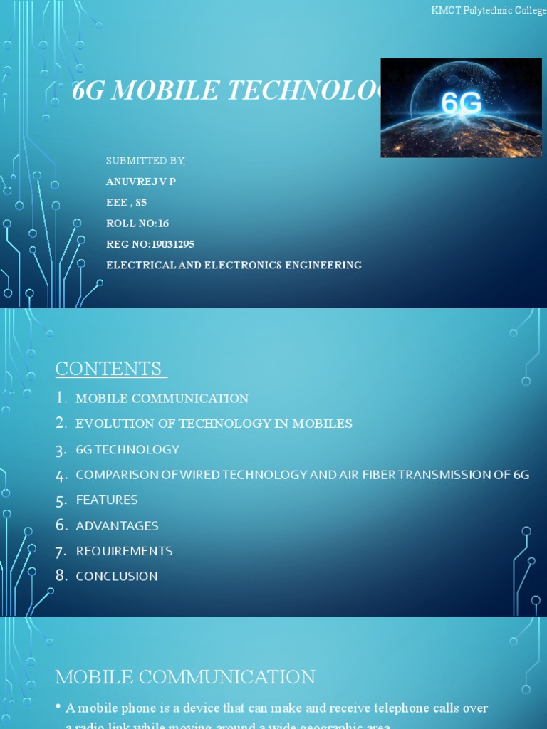 6G Mobile Technology: Submitted By | PDF | Computer Network | 4 G