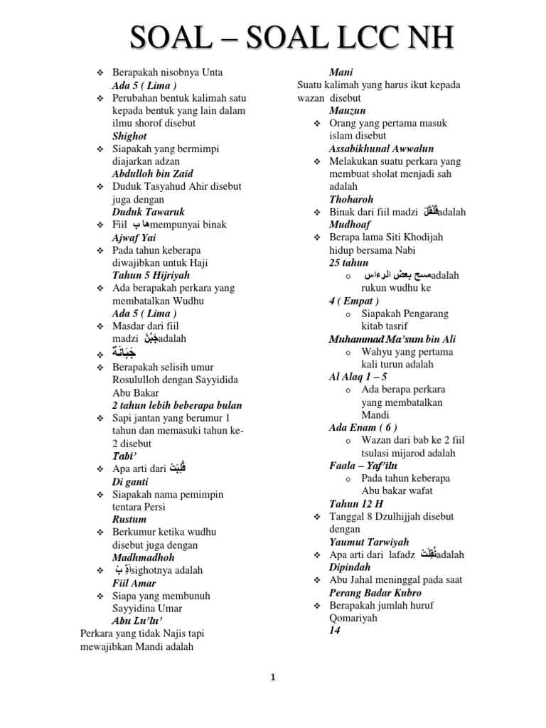 Jumlah Binak dalam Ilmu Fiqih | PDF
