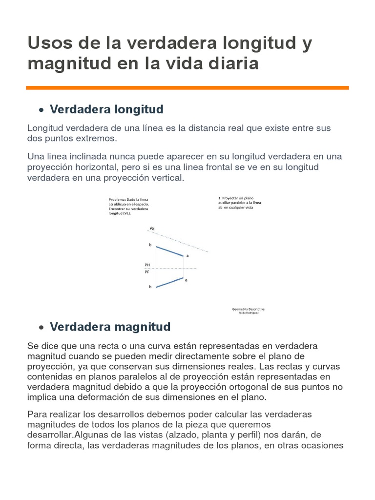 Verdadera Longitud y Magnitud en Proyecciones | PDF | Longitud ...
