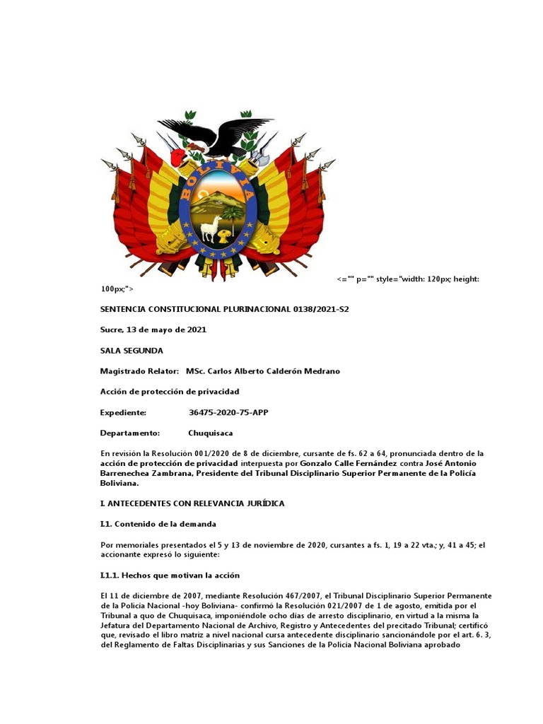 SCP 138-2021s2 Protección de Privacidad | PDF | Privacidad | Derecho a ...