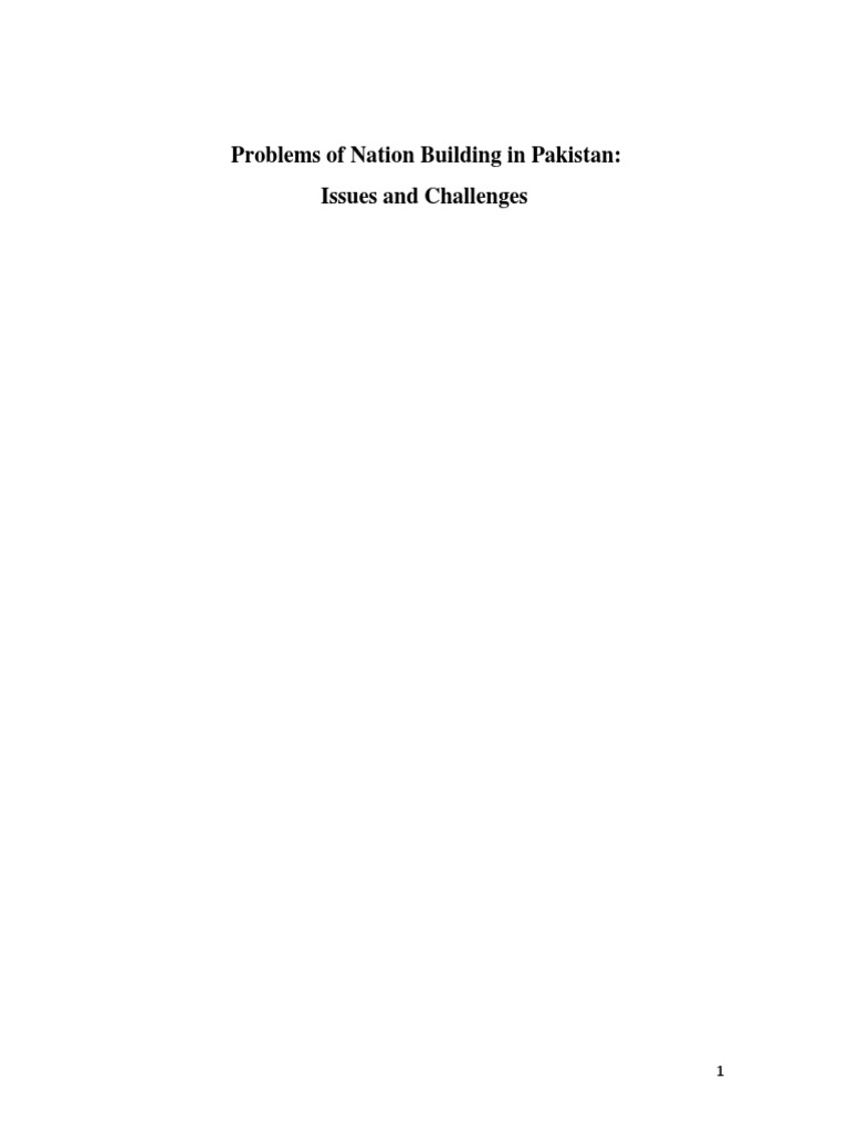 Problems of Nation Building in Pakistan | PDF | Nationalism | Nation